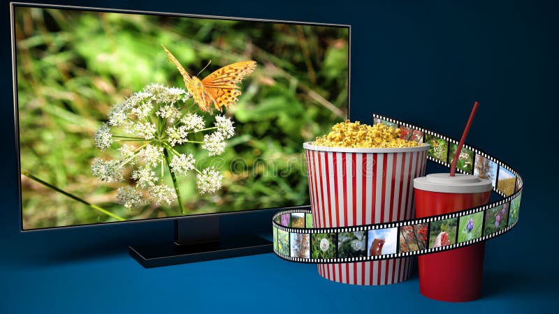 Multimedia Display for Watching Movies Stock Illustration ...