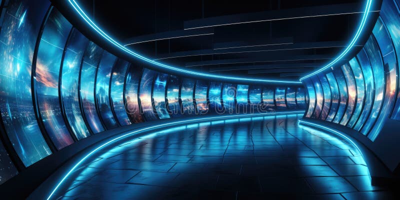 Multimedia Entertainment, Futuristic Technology Background. Generative ...