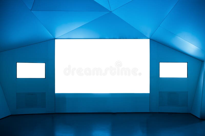 Multimedia exhibition room stock image. Image of billboard - 19921639