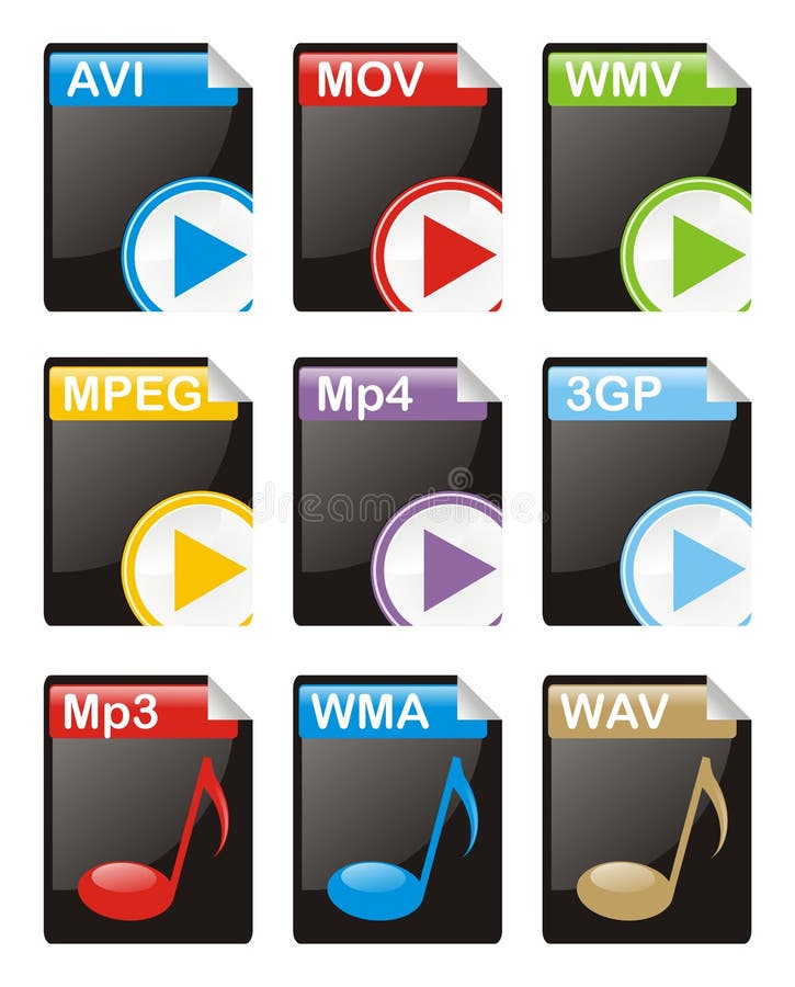 Multimedia Files stock illustration. Illustration of text - 11074801