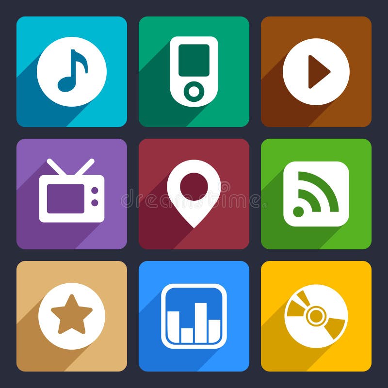 Media player buttons stock vector. Illustration of element - 43418641