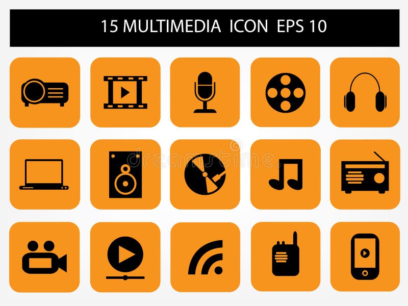 Multimedia icon stock vector. Illustration of multimedia - 35830762