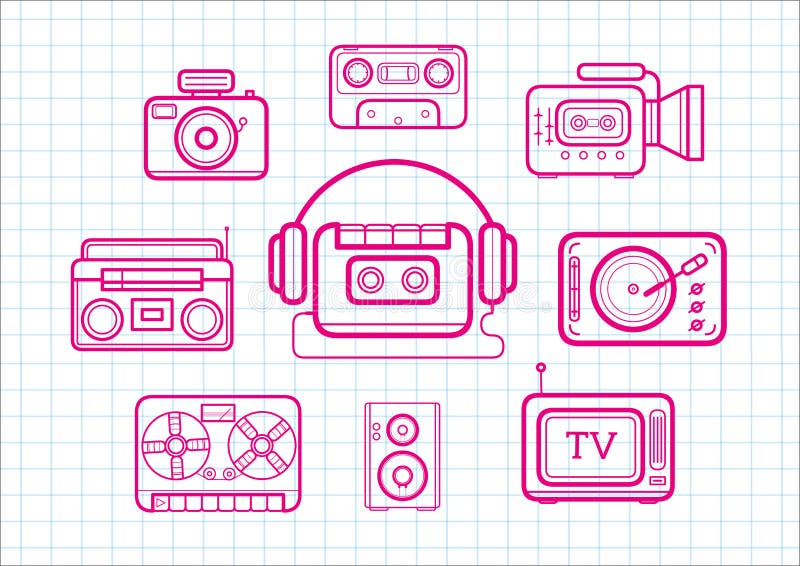 Multimedia icon stock vector. Illustration of movie - 100208531