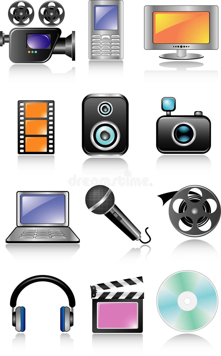 Multimedia Symbol Set Stock Illustrations – 96,122 Multimedia Symbol ...