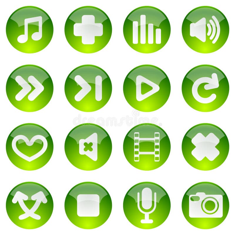 Multimedia icon set stock vector. Illustration of communication - 18159362