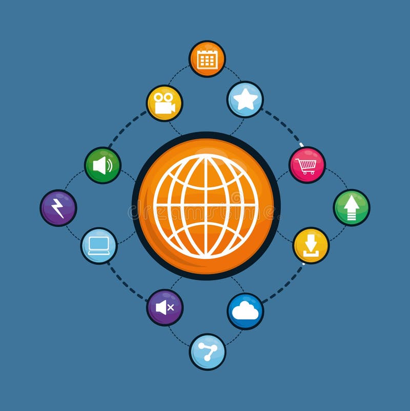 Multimedia Icon Set Around Sphere. Vector Graphic Stock Vector ... Multimedia Icon Set Around Sphere. Vector Graphic Stock Vector ...
