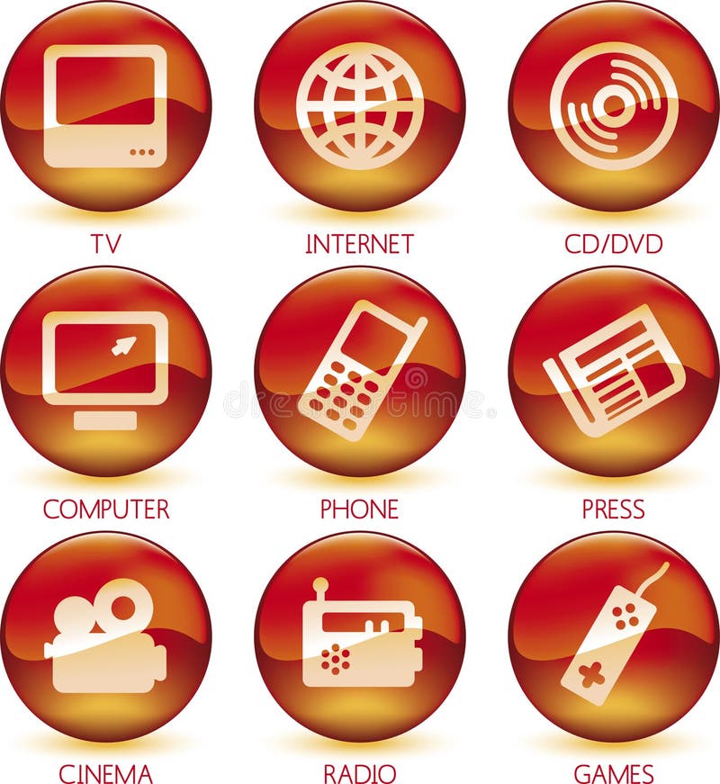 Multimedia Icon Set Green (vector) Stock Vector - Illustration of ...