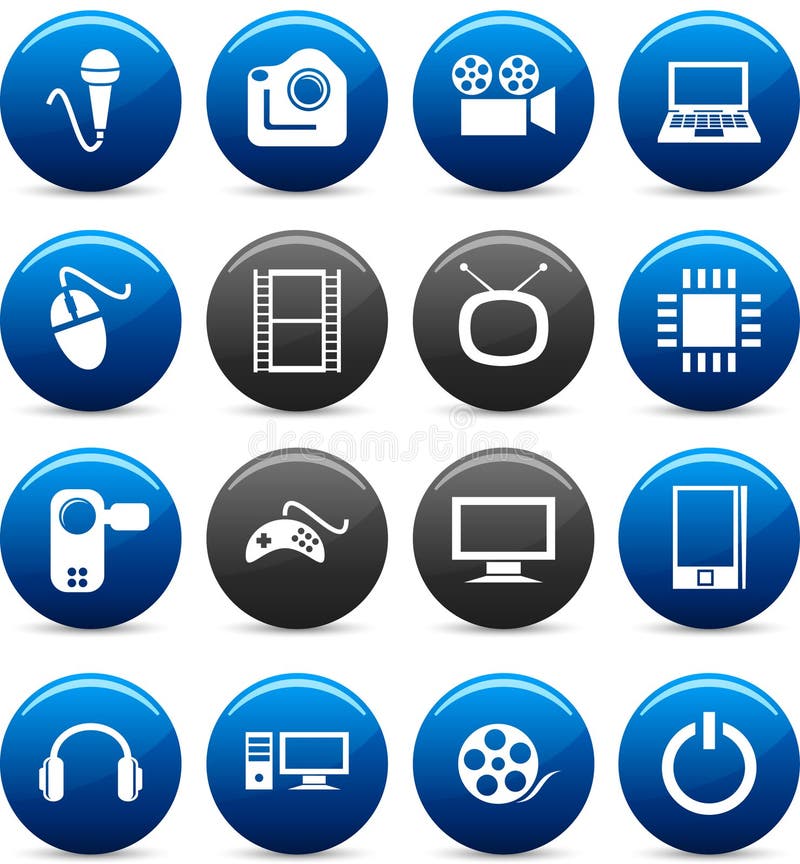 Multimedia icons. stock vector. Illustration of sign - 11654684