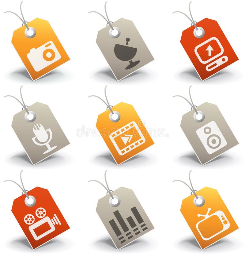 Multimedia icons stock vector. Illustration of silver - 38176203