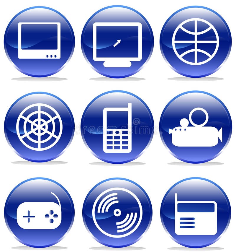 Multimedia icons, stock vector. Illustration of computer - 8381586