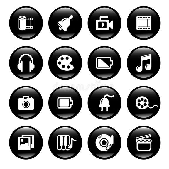 Multimedia Icons Buttons Stock Illustrations – 10,140 Multimedia Icons ...