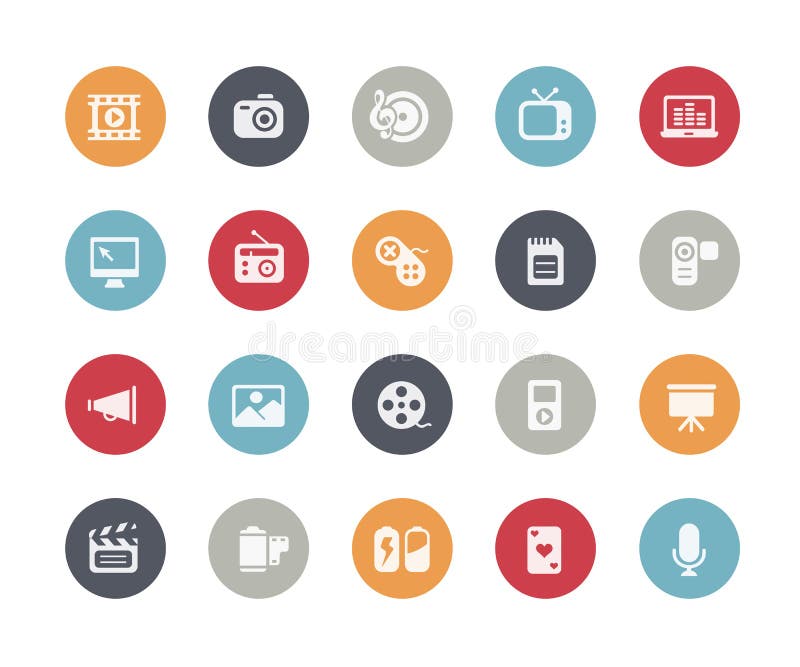 Multimedia Icons // Basics stock vector. Illustration of camera - 26170737