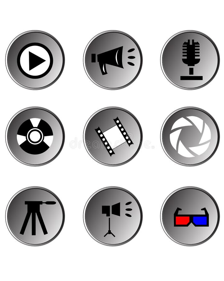 Multimedia icons stock vector. Illustration of application - 41948956