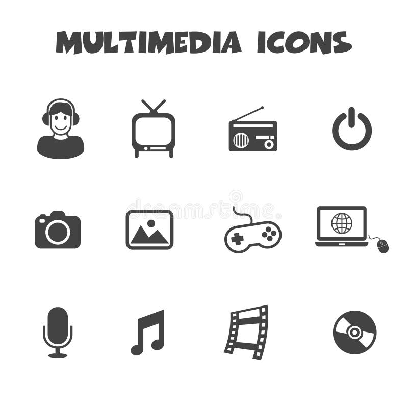 Multimedia Icons // Basics stock vector. Illustration of camera - 26170737