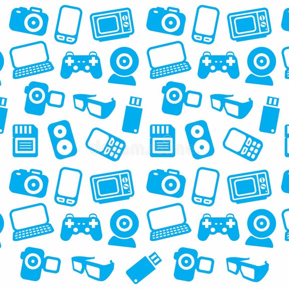 Multimedia Icons Patterns Set Stock Vector - Illustration of pictogram ...