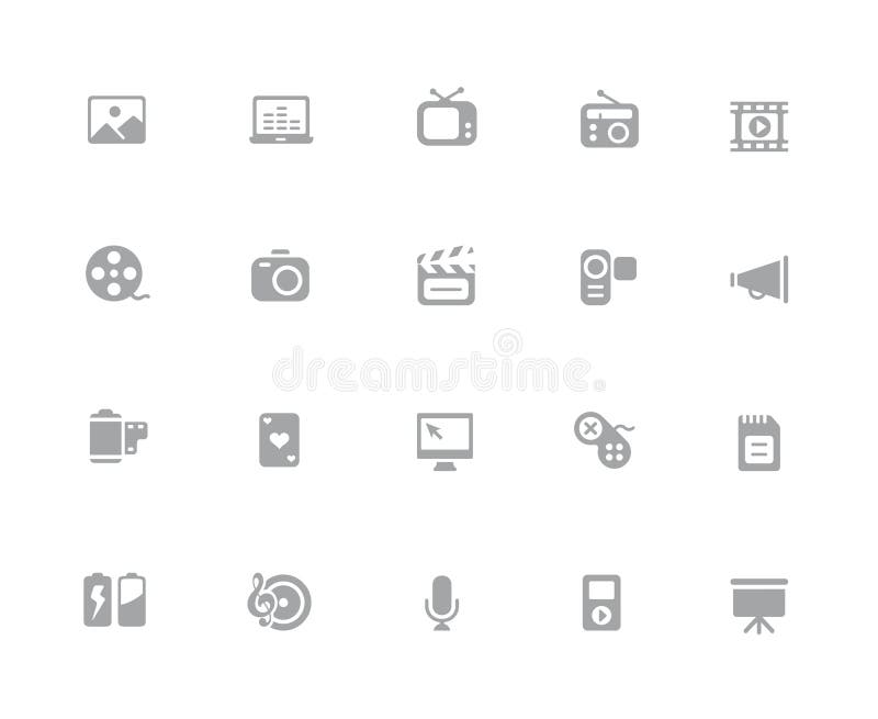 Multimedia Icons // Basics stock vector. Illustration of camera - 26170737