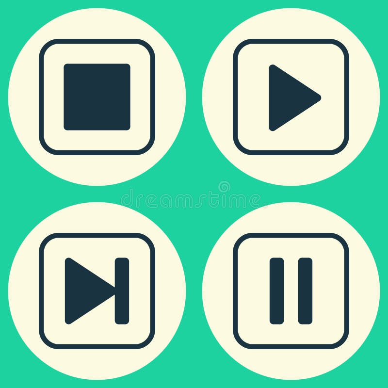 Multimedia Icons Set. Collection of Start Song Stock Vector ...