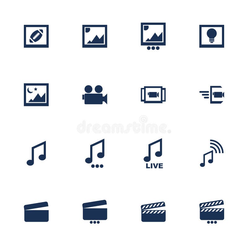 Multimedia icons stock illustration. Illustration of motion - 46577922