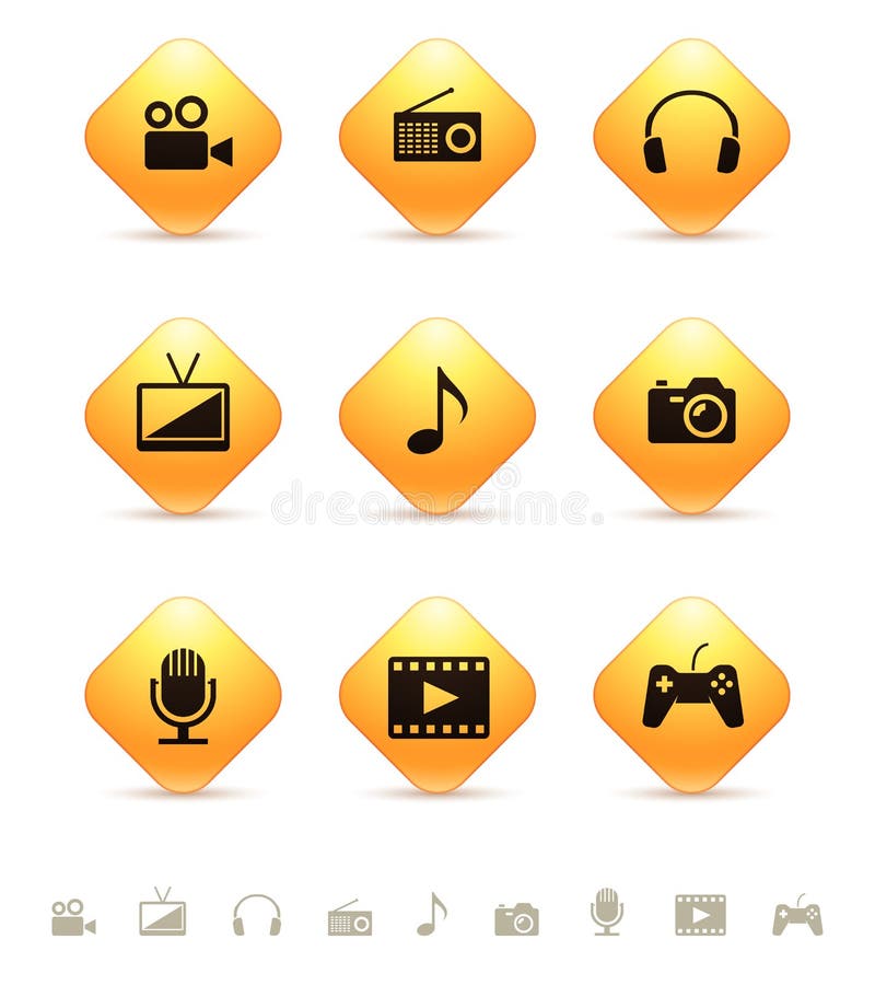 Media & telecom icons stock vector. Illustration of device - 13804647