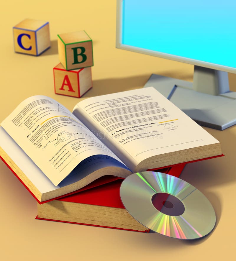 Multimedia learning stock illustration. Illustration of open - 3575520