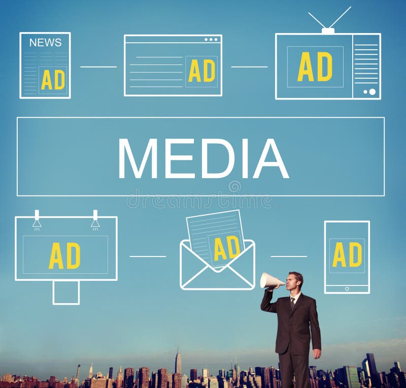 Multimedia Communication Audio Animation Concept Stock Image - Image of ...