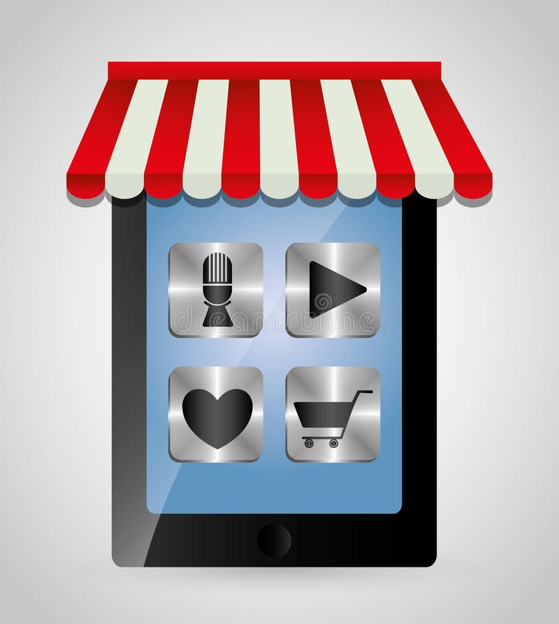 Multimedia Mobile Applications Stock Vector - Illustration of graphic ...