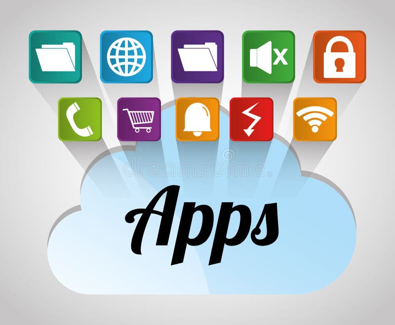 Multimedia Mobile Applications Stock Vector - Illustration of graphic ...