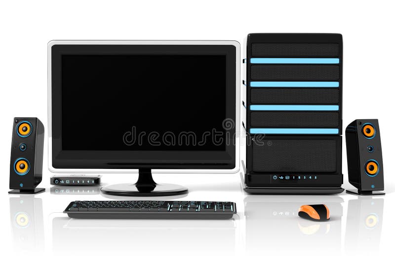 Multimedia PC stock illustration. Illustration of isolated - 12111836