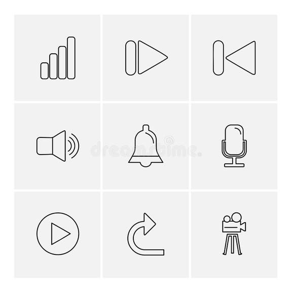Multimedia , Play, Pause , Volume , Sound , Microphone , Eps Ic Stock ...