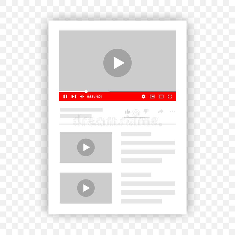 Multimedia Player Application Template. Popular Video Player Elements ...