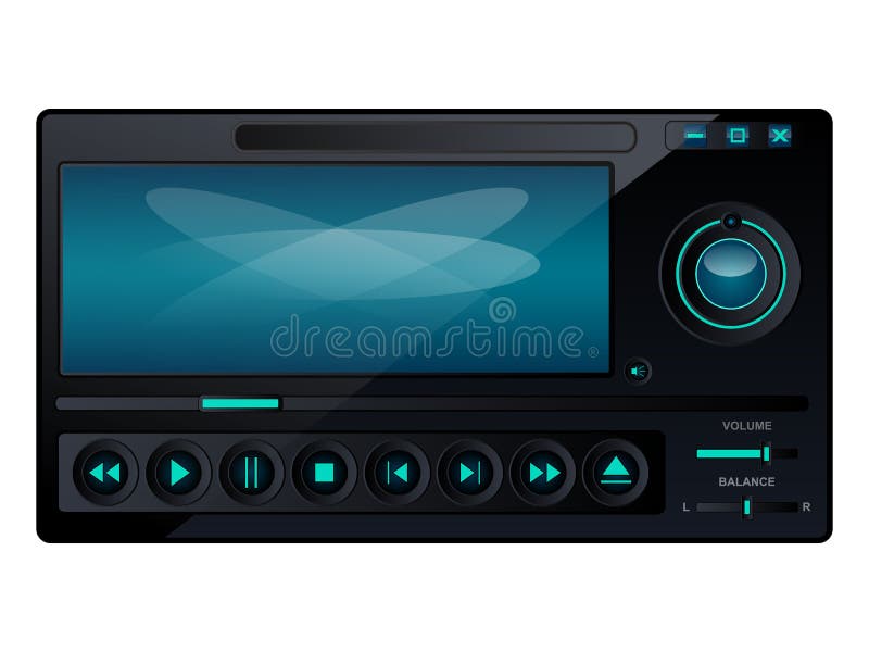 Multimedia Player Interface Stock Vector - Illustration of sign ...