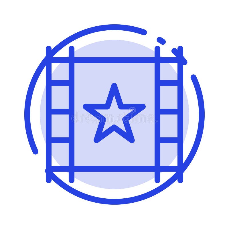 Multimedia, Player, Stream, Star Blue Dotted Line Line Icon Stock ...