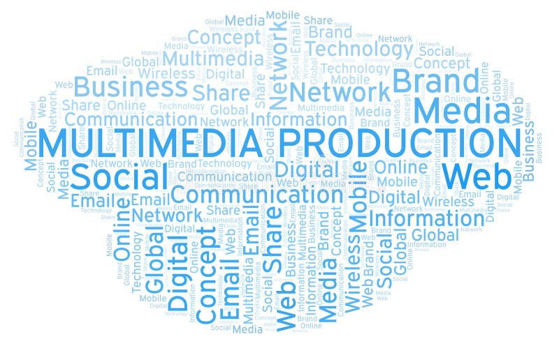 Multimedia Production Word Cloud Stock Illustration - Illustration of ...
