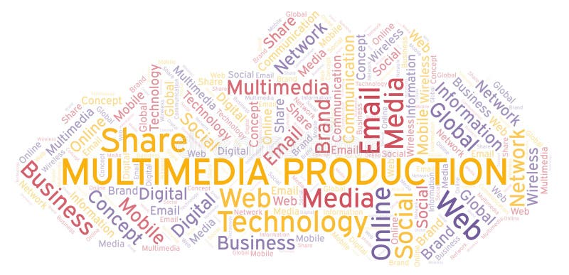 Multimedia Production Word Cloud Stock Illustration - Illustration of ...