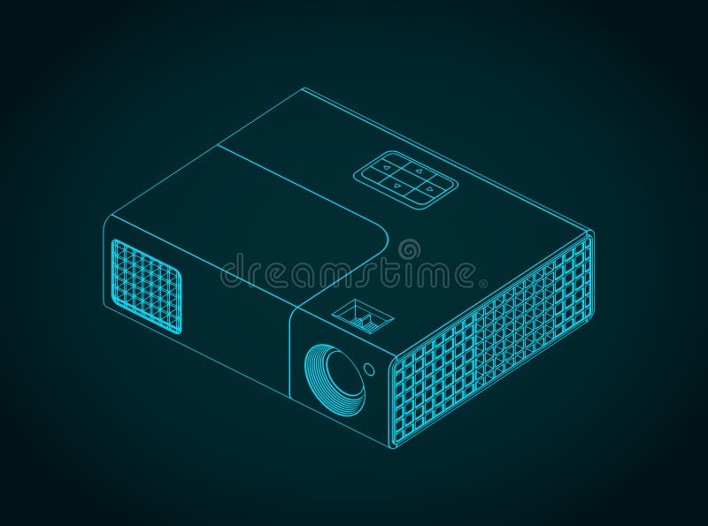 Multimedia Projector Drawing Stock Vector - Illustration of conference ...