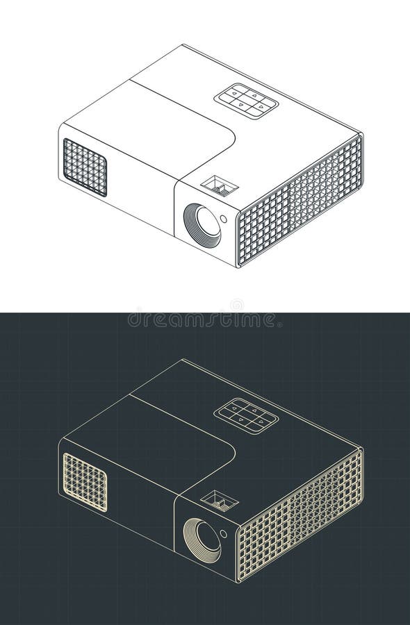 Multimedia Projector Drawings Stock Vector - Illustration of education ...