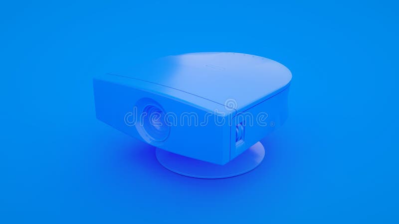 Multimedia Projector Isolated on Blue Background. 3d Illustration Stock ...