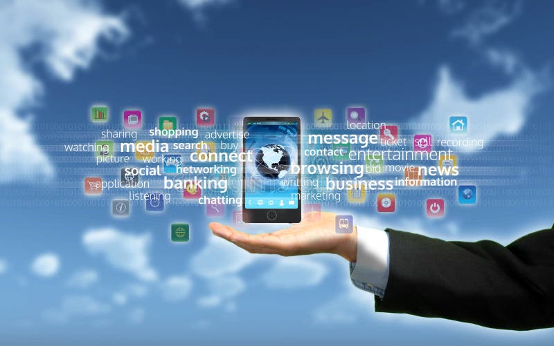 Multimedia Smart Phone stock photo. Image of application - 42106196