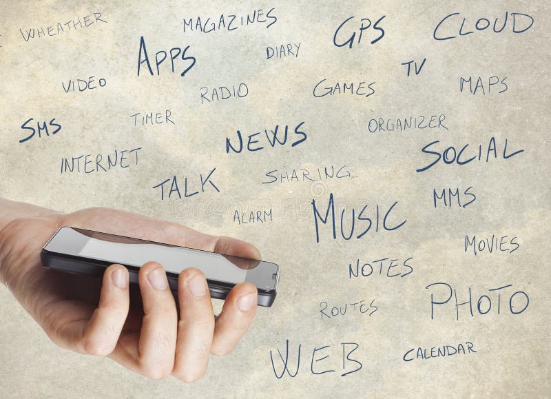 Multimedia smartphone stock image. Image of network, organizer - 32063757
