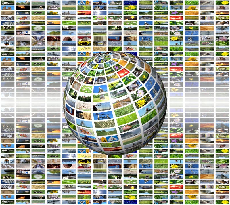 Multimedia sphere stock illustration. Illustration of globalization ...