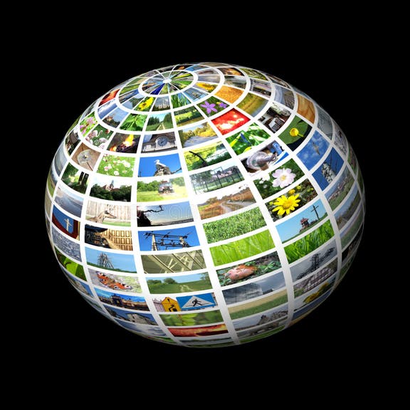 Multimedia sphere stock illustration. Illustration of live - 11742122
