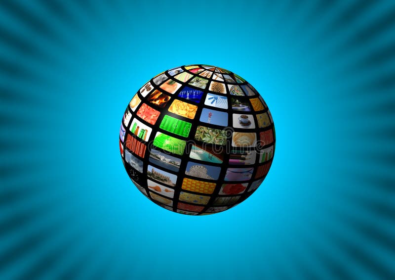 Multimedia sphere stock illustration. Illustration of center - 11740757