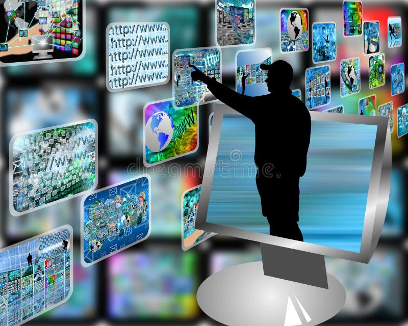 Multimedia stream stock illustration. Illustration of internet - 43624615