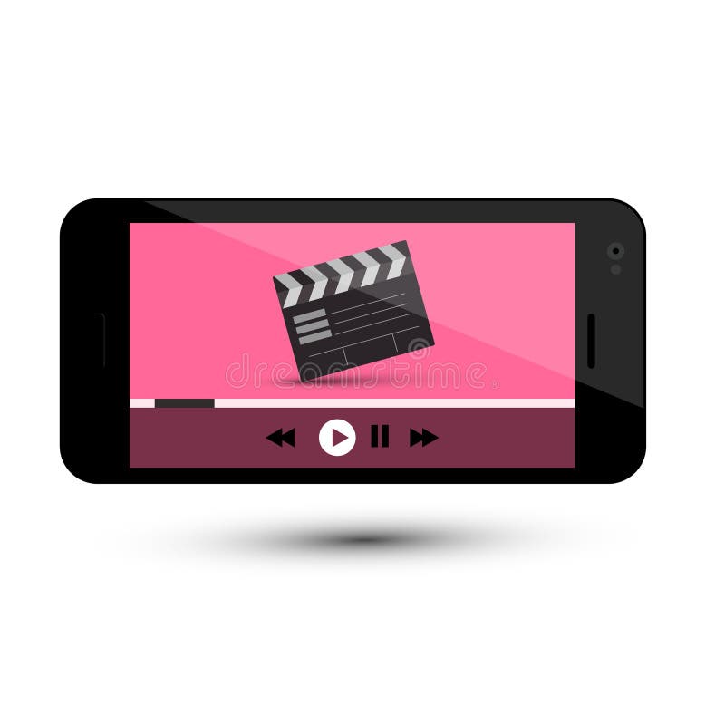 Multimedia Streaming - Video Player - App with Clapboard Icon on Mobile ...