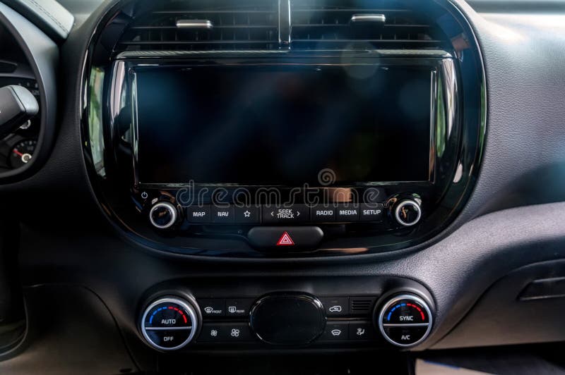 Multimedia System of Modern Car. Interior Concept Stock Image - Image ...