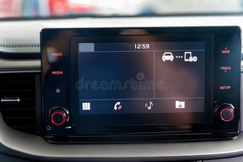Multimedia System of a Modern Car. Interior Concept Stock Image - Image ...