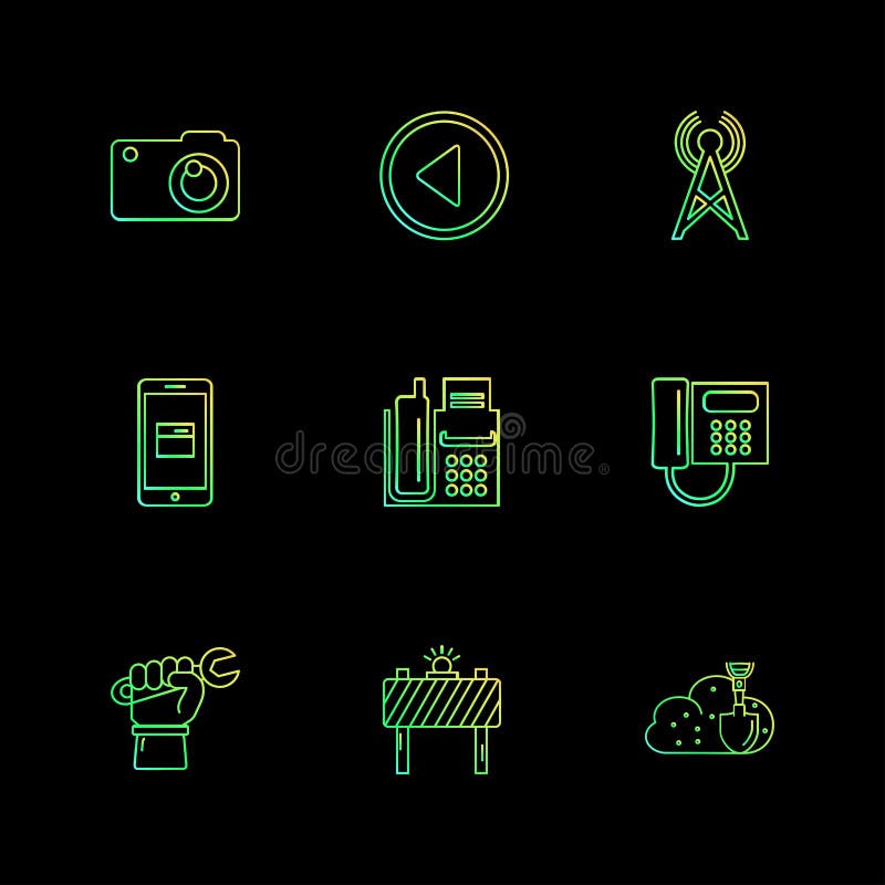 Multimedia , User Interface , Camera , Technology , Eps Icons Se Stock Vector - Illustration of ...