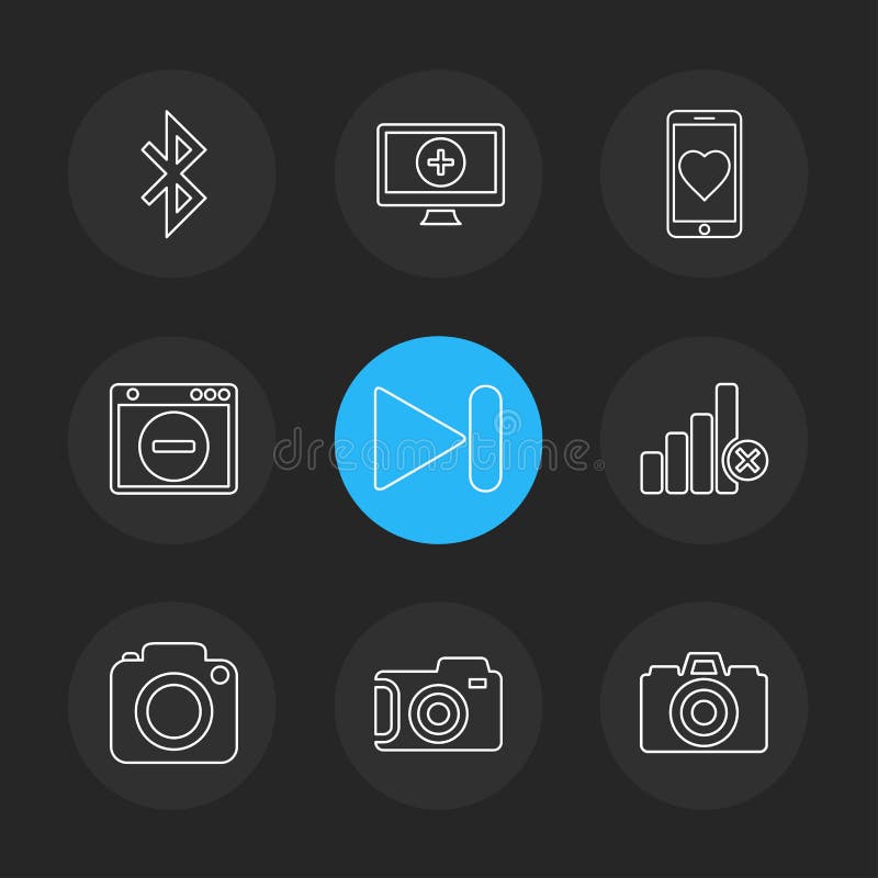 Multimedia , User Interface , Camera , Technology , Eps Icons Se Stock Vector - Illustration of ...