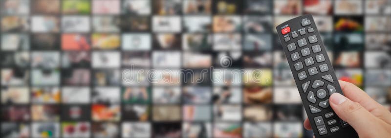Multimedia Video Concept on Media Wall, TV Stream Stock Image - Image ...