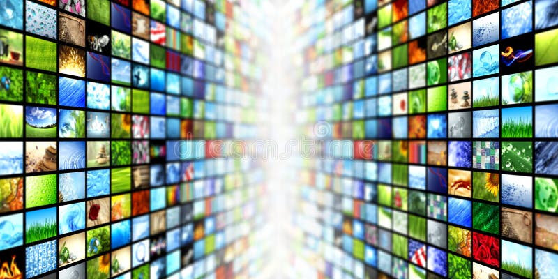 Big Multimedia Video and Image Video Wall Stock Photo - Image of ...